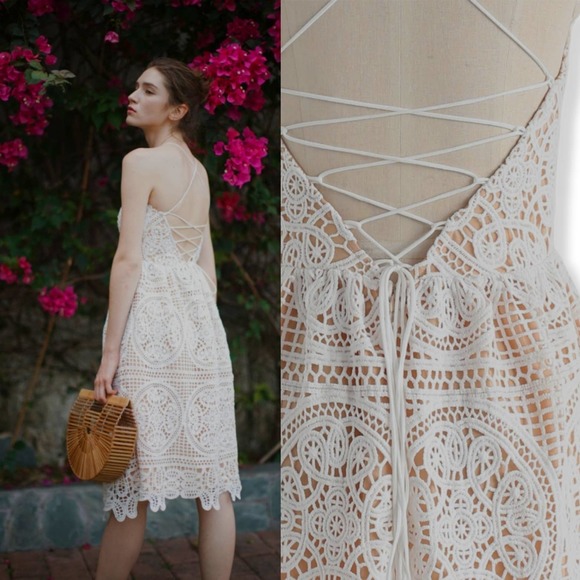 Chicwish | Dresses | Chic Wish Dress Womens Xsmall White Boho Hippie ...